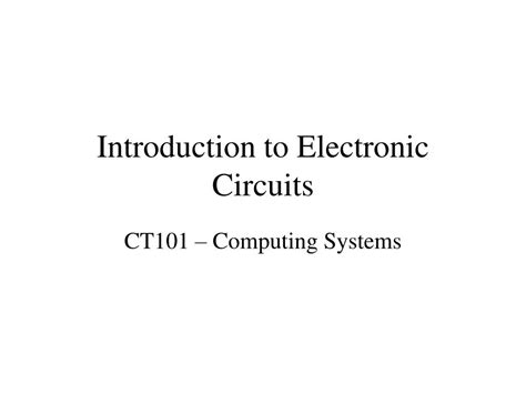 PPT Introduction To Electronic Circuits PowerPoint Presentation Free Download ID 226760