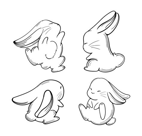 Cute Rabbit Lineart Vector Illustration 02 15670108 Vector Art At Vecteezy