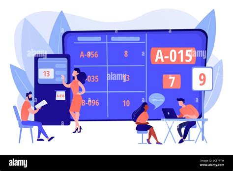 Electronic Queuing System Concept Vector Illustration Stock Vector