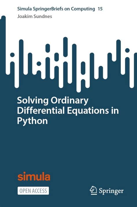 Solving Ordinary Differential Equations In Python Free Download Book
