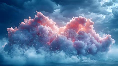 Visual Representation Of Binary Data Cloud For Cloud Computing Technology Background Concept