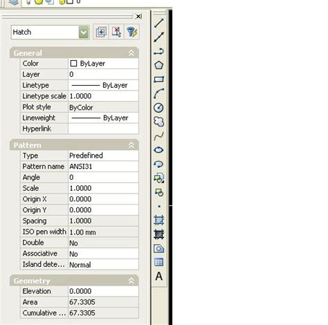 Hatch Area Autocad 2d Drafting Object Properties And Interface
