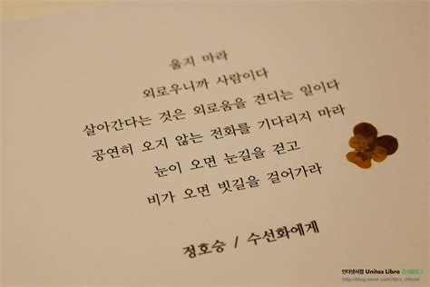 꿀팁 한국인이 좋아하는 시 10편좋은 시 추천 감성 글귀 네이버 블로그