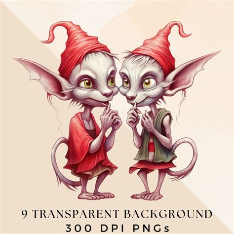 Naughty Elves Clipart Transparent Pngs Mischievous Elf Etsy