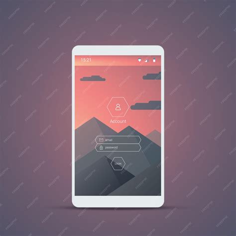 Premium Vector Mobile User Interface Login Screen Smartphone Icons For Account And Password