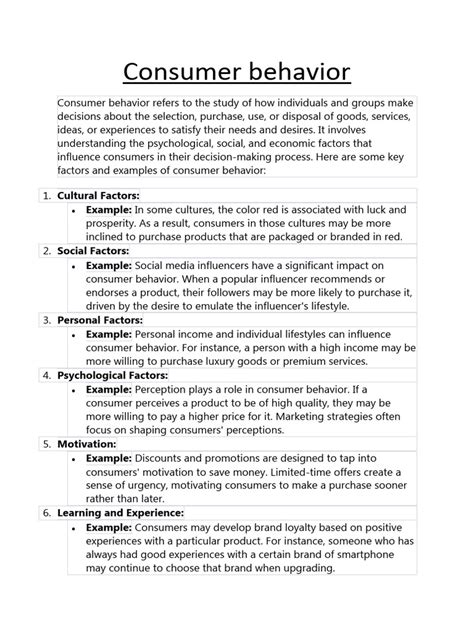 Consumer Behavior Pdf Consumer Behaviour Behavior