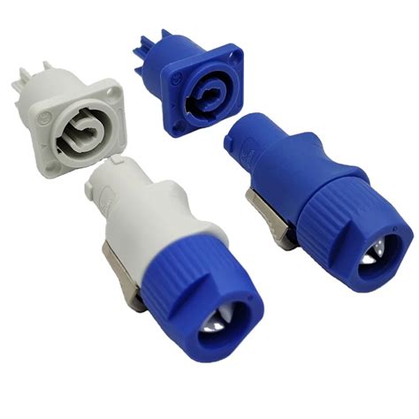 Connector 3 Pin Powercon Plug Male Jack 3 Core Blue Powercon In Out Powercon Connector Input And