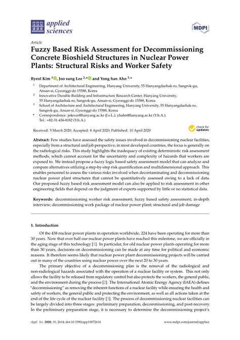 Pdf Fuzzy Based Risk Assessment For Decommissioning Concrete Bioshield Structures In Nuclear