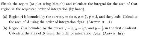 Solved Sketch The Region Or Plot Using Matlab And