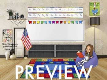 Virtual Classroom BITMOJI Google Slides Templates Backgrounds Distance Learning