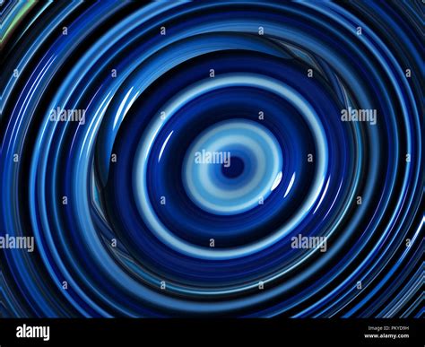modern digital fractal in beautiful shades of blue creating 3d circular