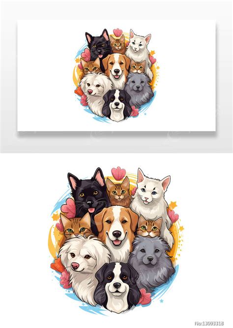 猫狗动物合影元素图片下载红动中国
