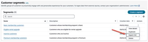 在 Amazon Connect 中将客户细分导出到 Csv 文件 Amazon Connect