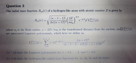 solved the radial wave function rnℓ r of a hydrogen like