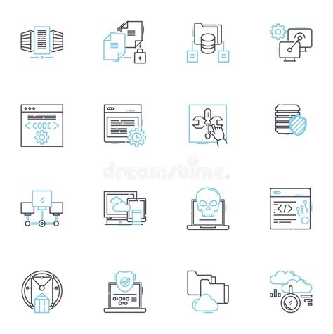 Mobile Computing Linear Icons Set Smartph Tablet Laptop Wireless Bluetooth Wi Fi G Line