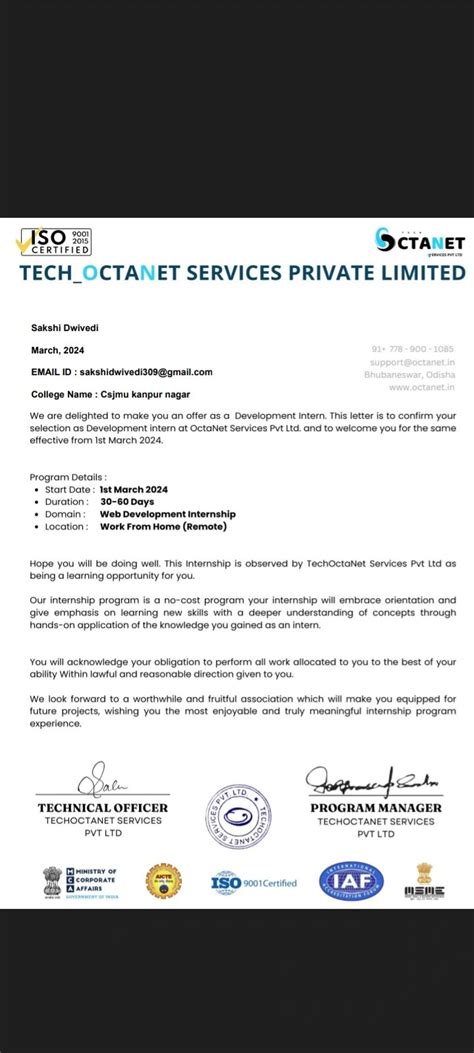 Sakshi Dwivedi 1st On Linkedin Octanet Octanetinternship