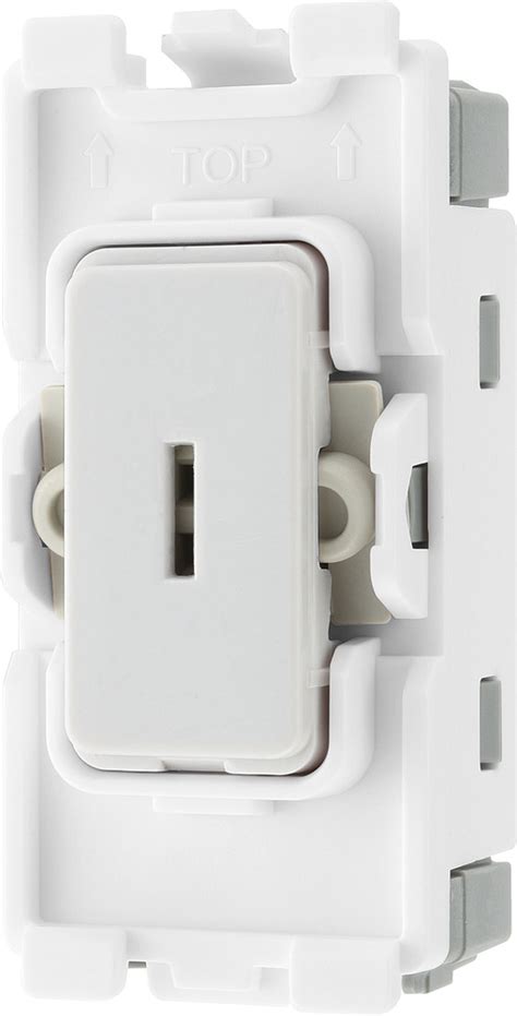 BG Nexus Grid White R30KY 2 Way Double Pole Key Switch Module PEC Lights Grid Switches And