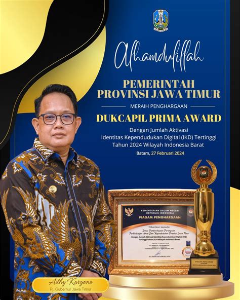 Aktivasi Identitas Kependudukan Digital Tertinggi Pemprov Jatim Sabet