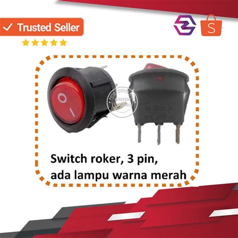 Jual Push Button On Off 3 Pin Roker Switch Bulat Plus Lampu Shopee Indonesia