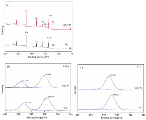 A Survey And High Resolution B Ca2p And C F1s Xps Spectra