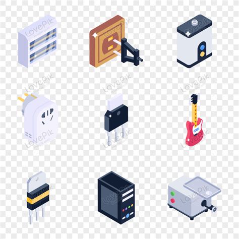 전자 가제트 아이소 메트릭 아이콘 벡터 팩 Png 일러스트 무료 다운로드 Lovepik