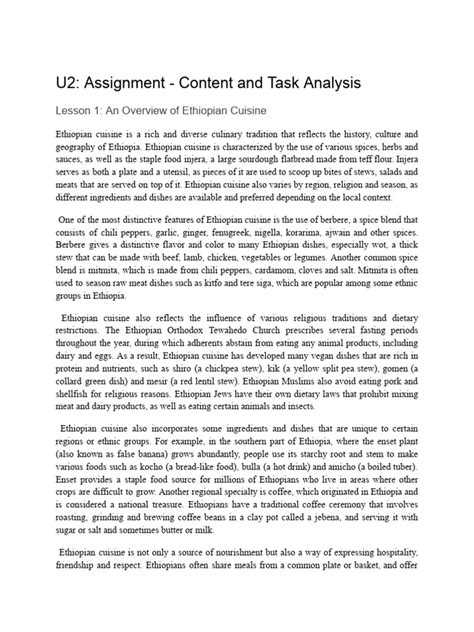 U2 Assignment Content And Task Analysis Final Version Pdf