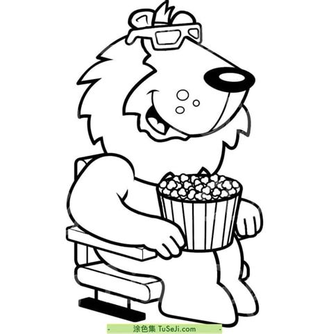 甜点零食简笔画！12张爆米花和电影小小惊喜卡通涂色简笔画！ 涂色集，涂色画打印大图