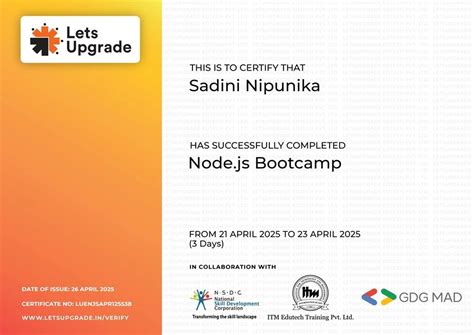 Nodejs Backenddevelopment Letsupgrade Certification Sadini Nipunika