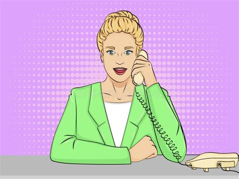 Fond D Art De Bruit R Tro Style Comique Secr Taire De Femme Sur Le Bureau Trame Illustration