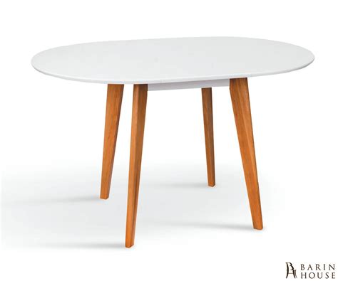 Стіл обідній Модерн круглий білий натуральний МИКС Мебель Купити недорого столи обідні в
