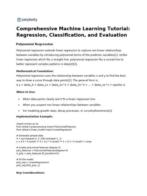 Comprehensive Machine Learning Tutorial Regressio Pdf Regression