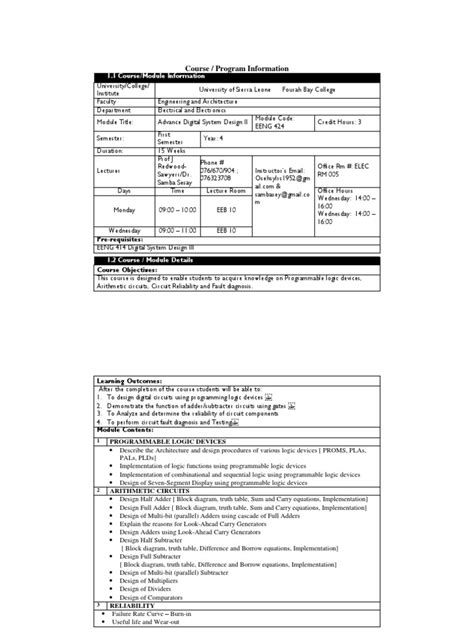 Advanced Digital Systems Design 01 Pdf Reliability Engineering