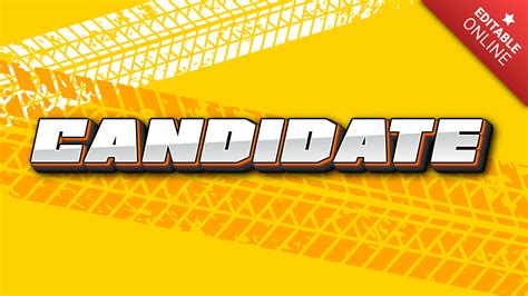 Candidate Racer 3D Text Effect Generator