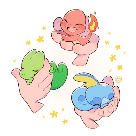 Sobble Charmander And Treecko Pokemon Drawn By Aukives Danbooru