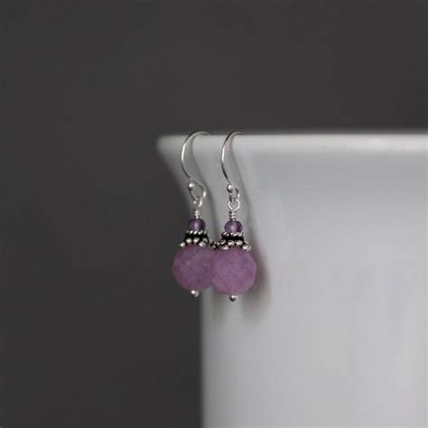 Purple Jade Earrings Etsy
