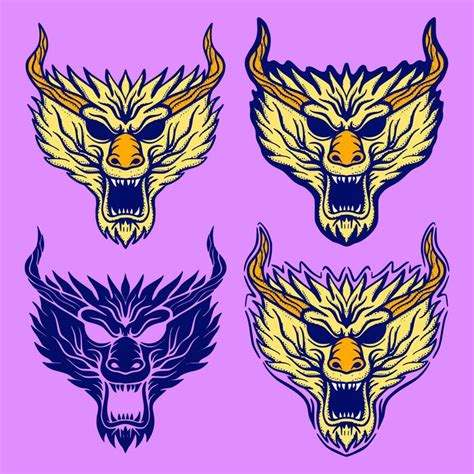 Chinese Dragon Face Vector Art Icons And Graphics For Free Download