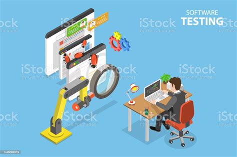 3d Isometric Flat Vector Conceptual Illustration Of Software Testing