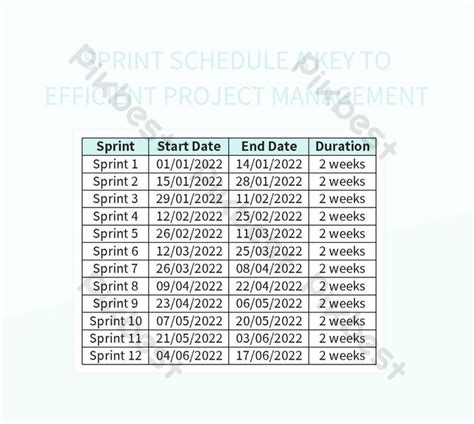 Sprint Schedule A Key To Efficient Project Management Excel Template