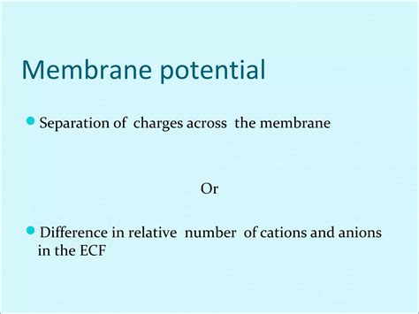 Membrane Potential Action Potential Ppt