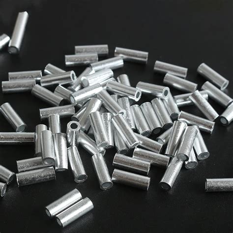 블랙 실버 라운드 구리 낚시 튜브 낚시 와이어 파이프 크림프 슬리브 커넥터 낚싯줄 액세서리 낚시 도구 100 개 Aliexpress