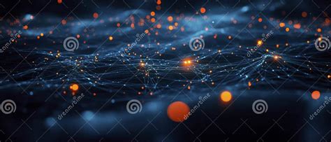 An Abstract Representation Of A Cybersecurity Network Glowing Nodes And Lines In A Dark Digital