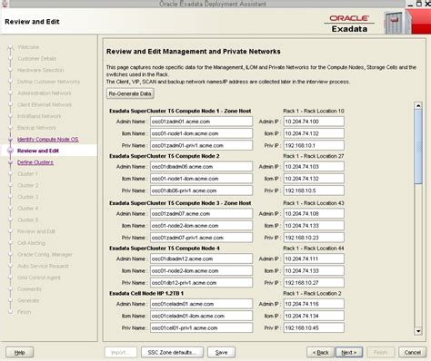 Review The Information In The Management And Private Networks Page Oracle® Supercluster T5 8