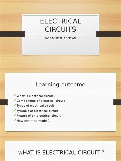 Electrical Circuits Ppt Pdf Series And Parallel Circuits Electrical Network