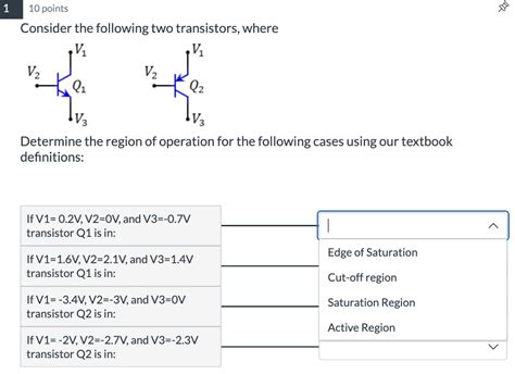 Solved Consider The Following Two Transistors Where