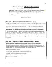 Week 6 EBP Process C Williams Docx 1 Week 6 Assignment EBP Change Process Form ACE Star Model