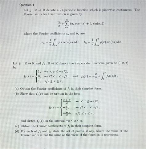 solved let g r→r denote a 2π periodic function which is