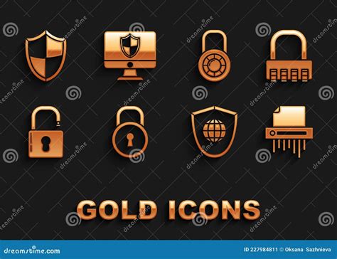 Set Lock Safe Combination Lock Paper Shredder Confidential Shield With World Globe Open