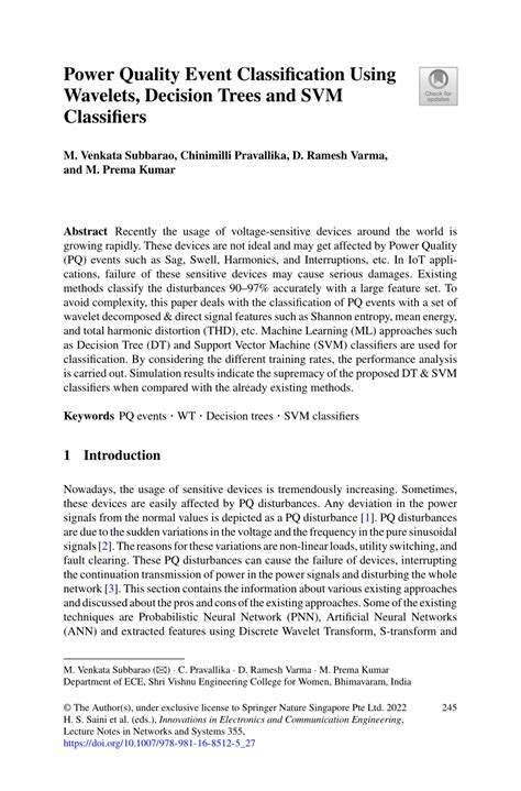 Pdf Power Quality Event Classification Using Wavelets Decision Trees