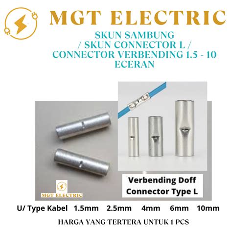 Jual Skun Sambung Skun Connector L Connector Verbending 1 5 10 Eceran Shopee Indonesia