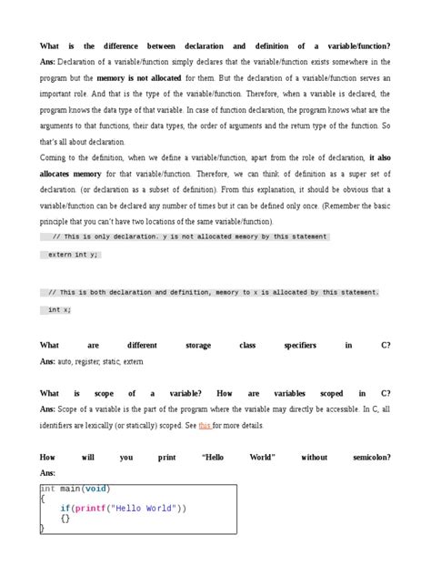 c interview pdf scope computer science c programming language